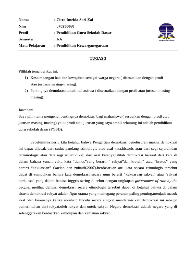 Tugas 3 PKN Esti Karya Kasih Gulo | PDF