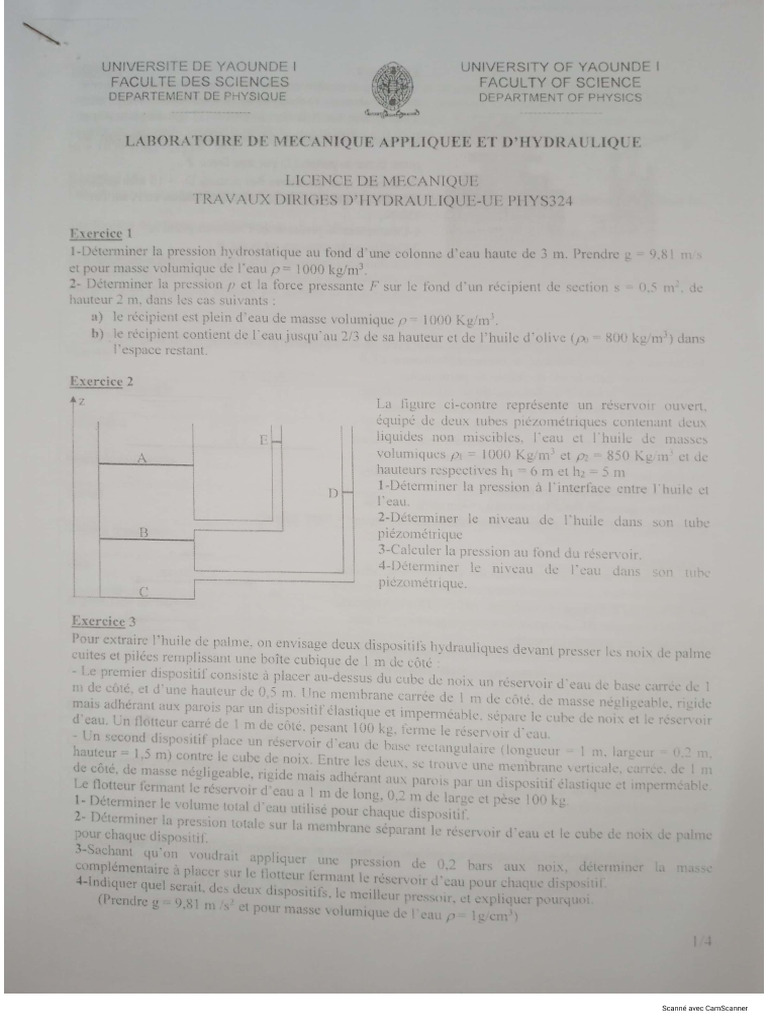 TD Hydraulique | PDF