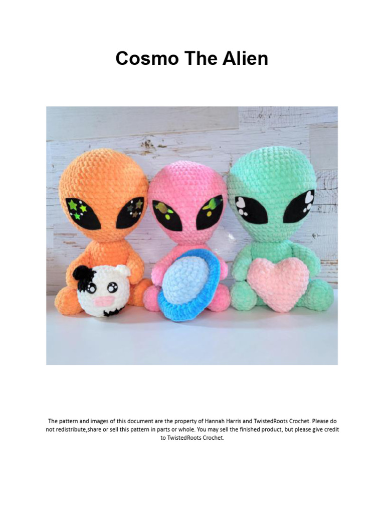 Cosmo The Alien | PDF | Crochet | Textiles
