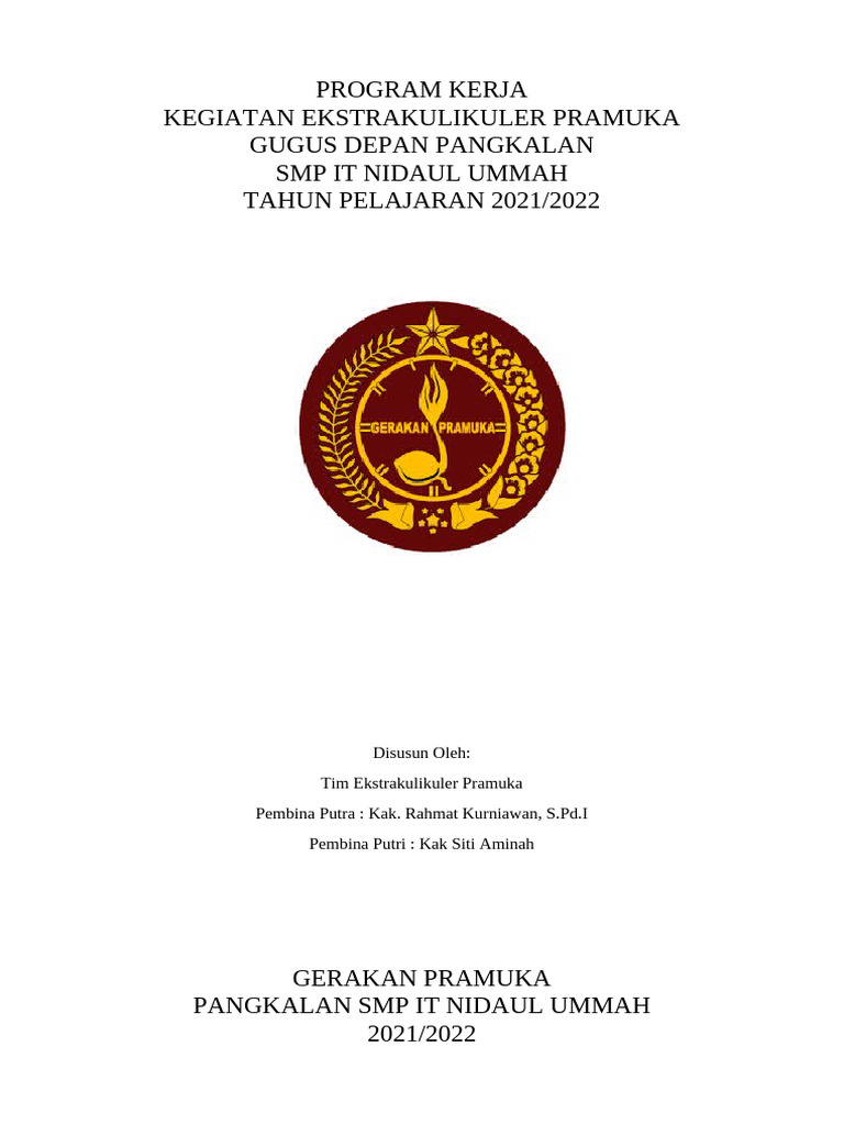 PROGRAM KERJA PRAMUKA - Ok | PDF