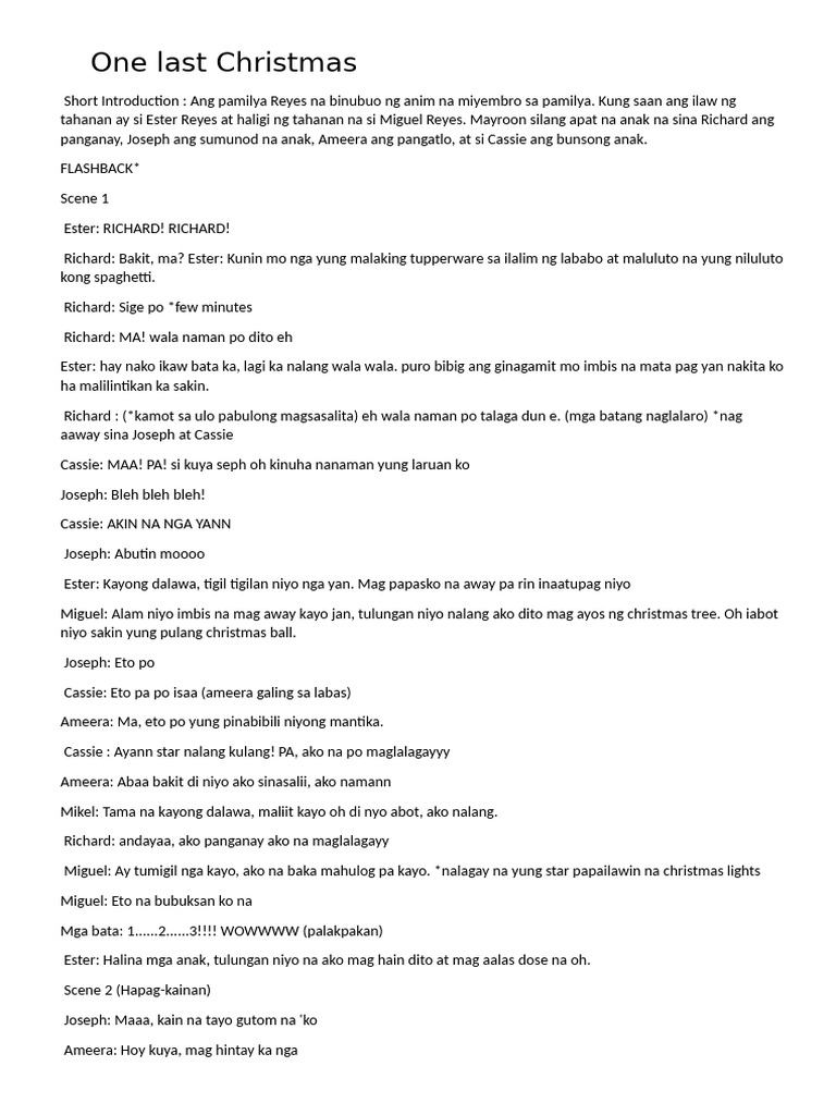 One-last-Christmas.-SCRIPT | PDF