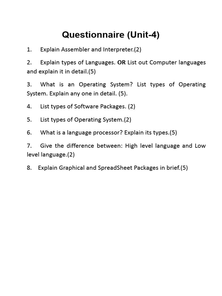 Question (Unit 4) | PDF