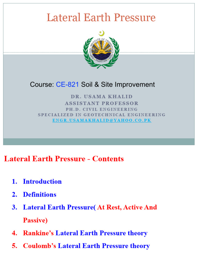 Lateral Earth Pressure Analysis Guide | PDF | Classical Mechanics ...