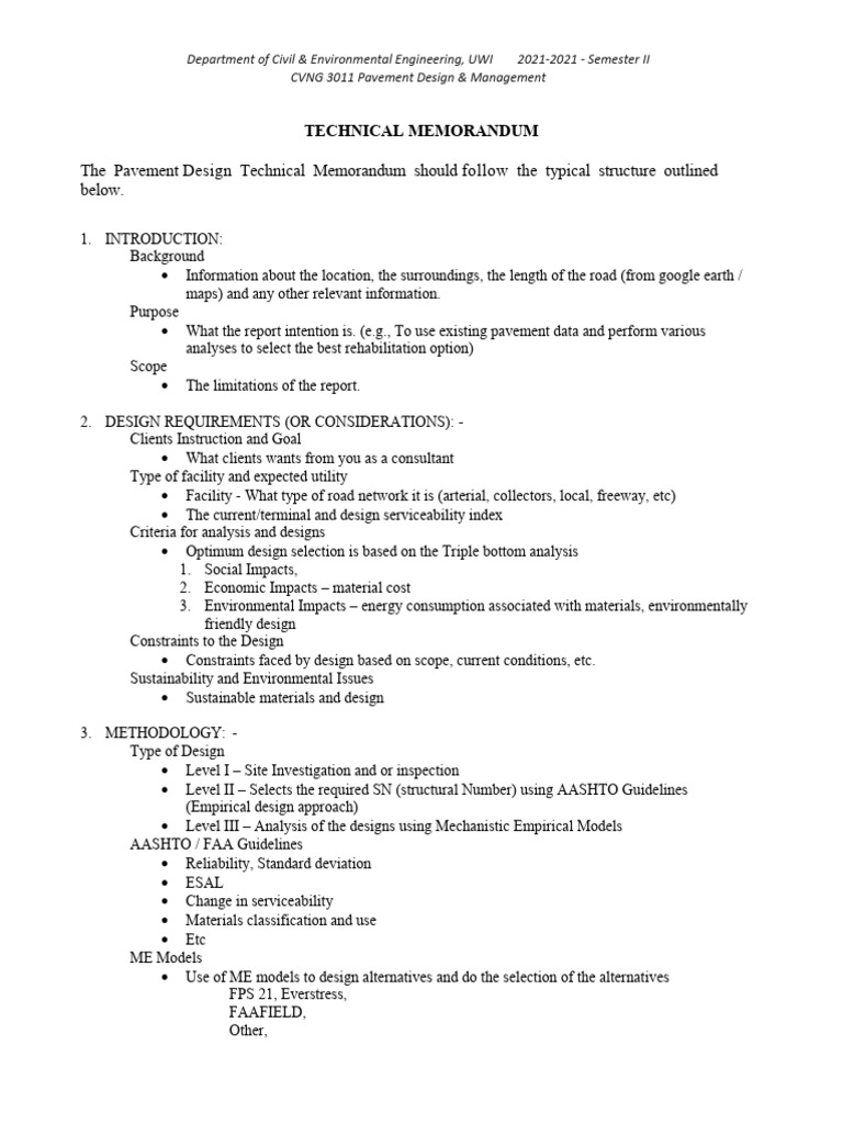Pavement Design Technical Memorandum | PDF | Road Surface