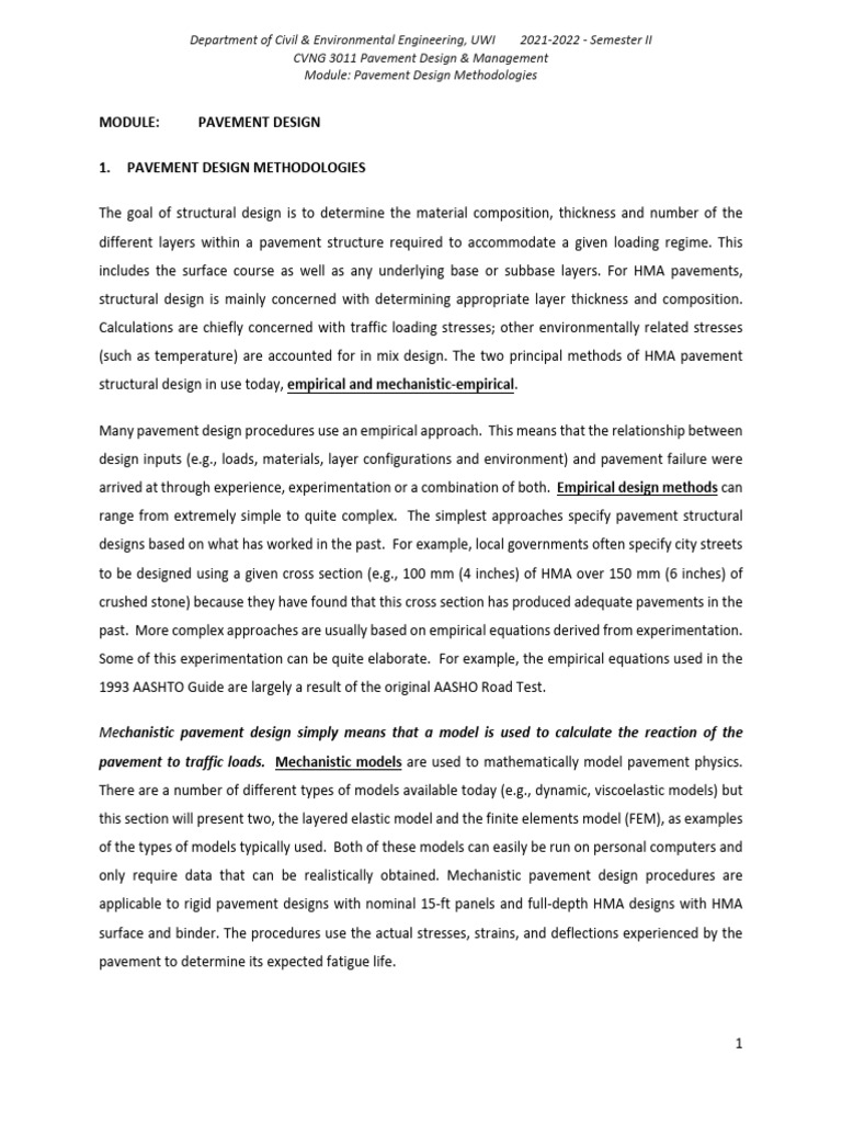 Pavement Design Methodologies Overview | PDF | Finite Element Method ...
