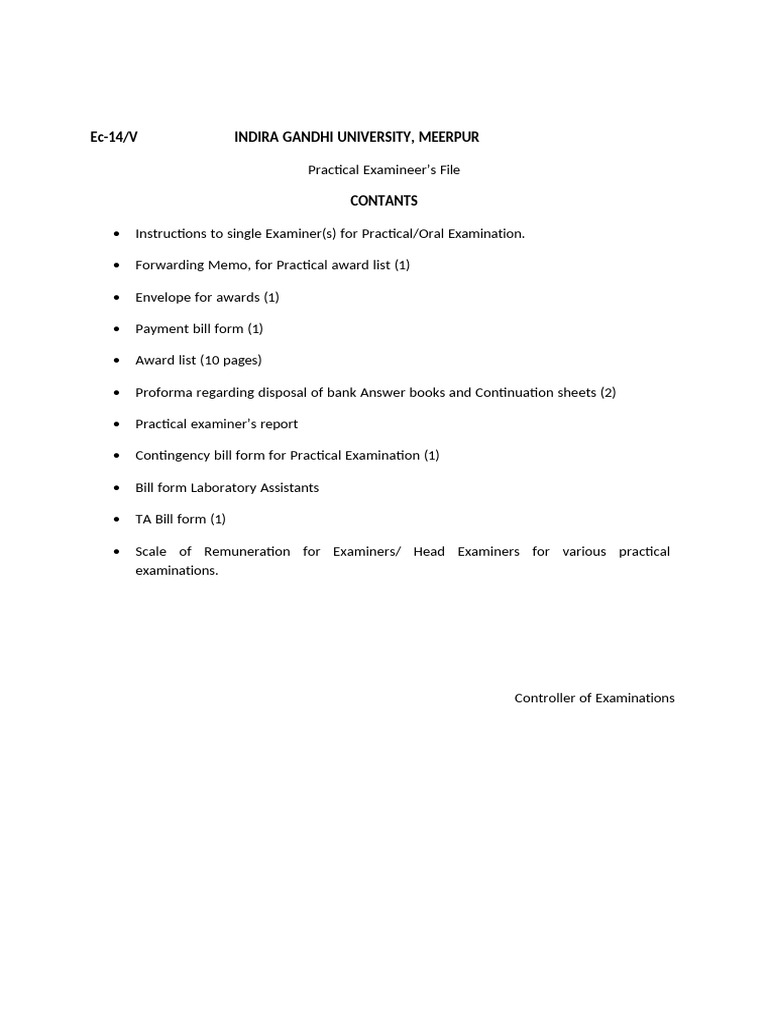 Practical Examination Guidelines | PDF