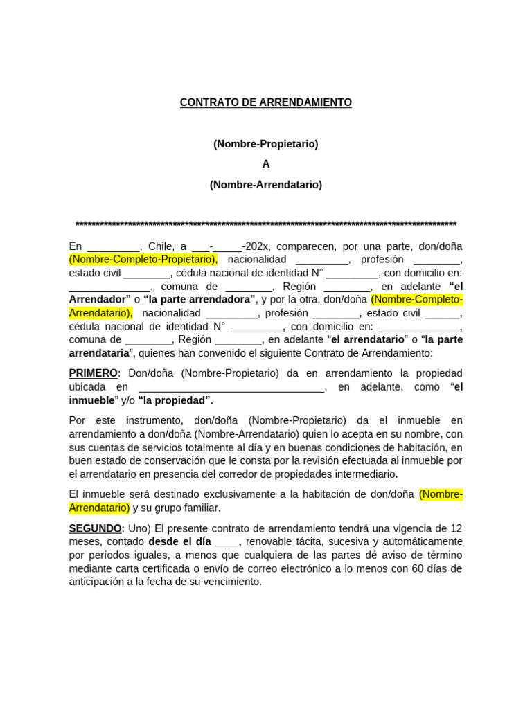 Modelo Contrato Arrendamiento Sin Codeudor Sin Aval | PDF | Propiedad | Índice de precios al ...
