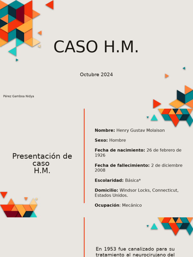 Presentacion - Caso H.M. | PDF | Memoria | Amnesia