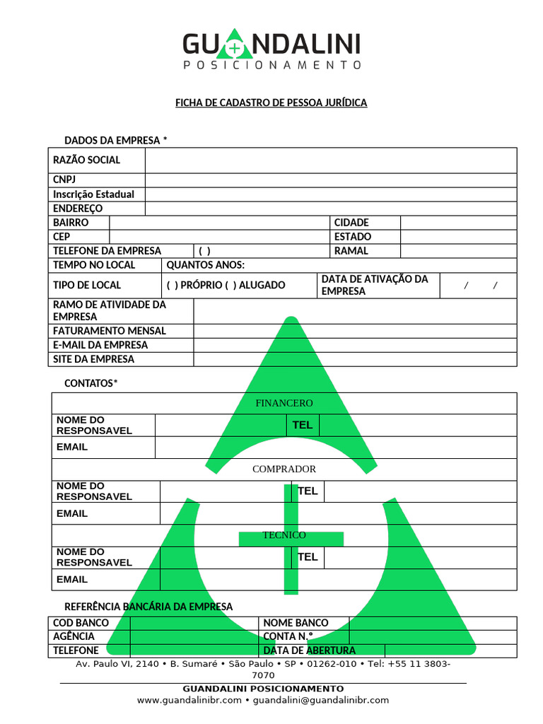 Ficha Cadastral - PJ | PDF | Brasil