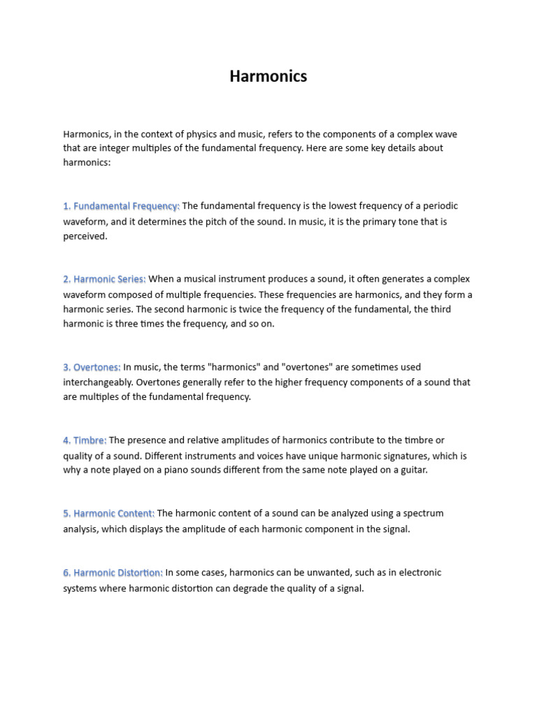 Harmonics | PDF | Harmonic | Sound