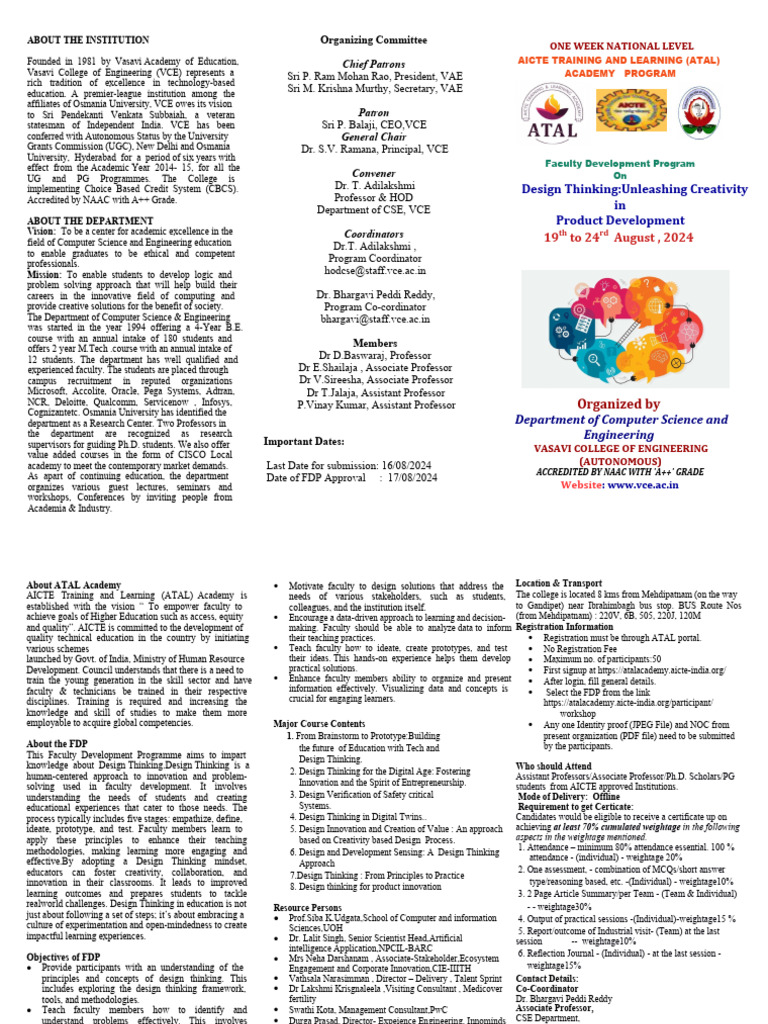 DT_ brochure -final | PDF | Design Thinking | Creativity