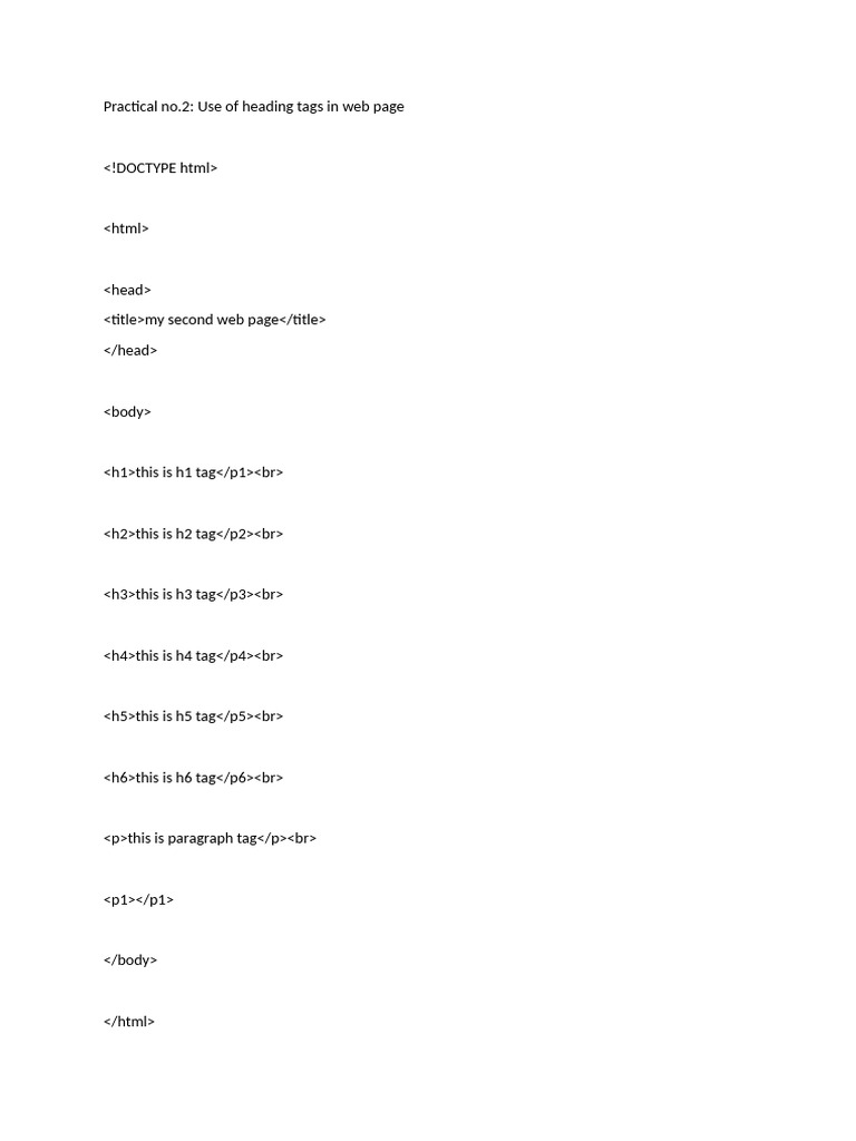 Practical No2.HTML | PDF