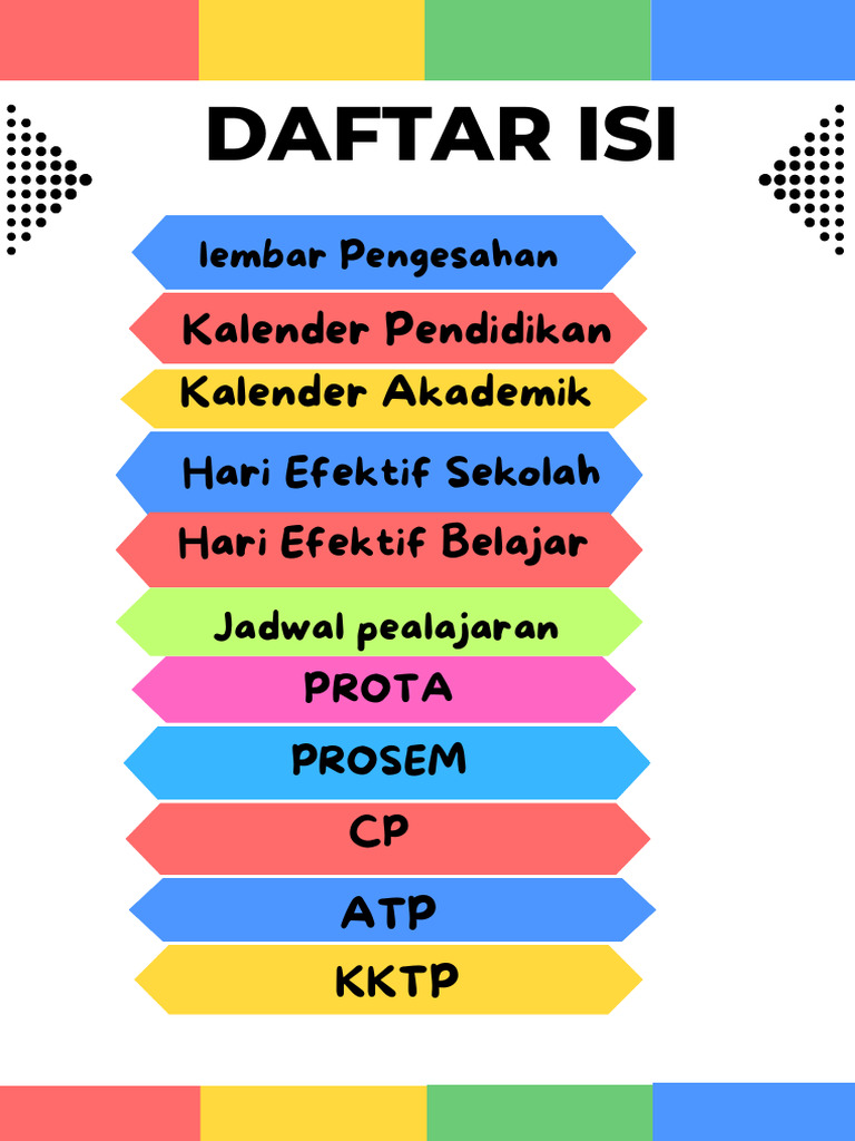 Colorful Minimalist Table of Contents | PDF