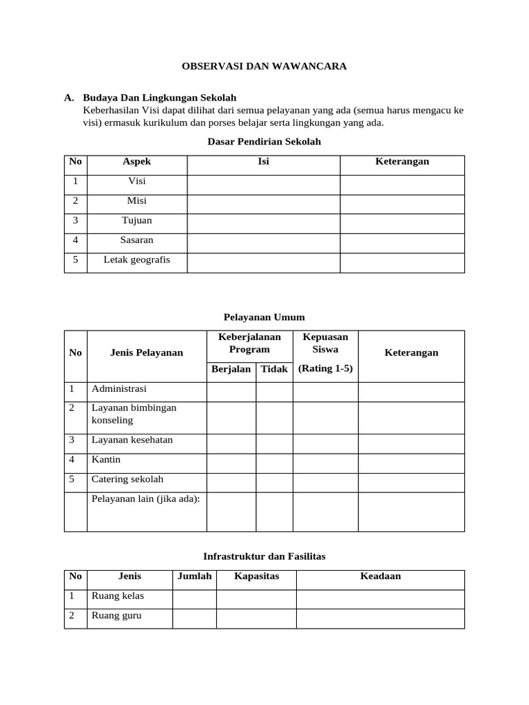 Template Laporan Interview Pendidikan | PDF