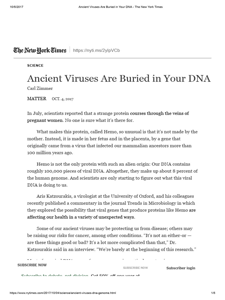 Ancient Viruses in Human DNA Explained | PDF | Retrovirus | Virus