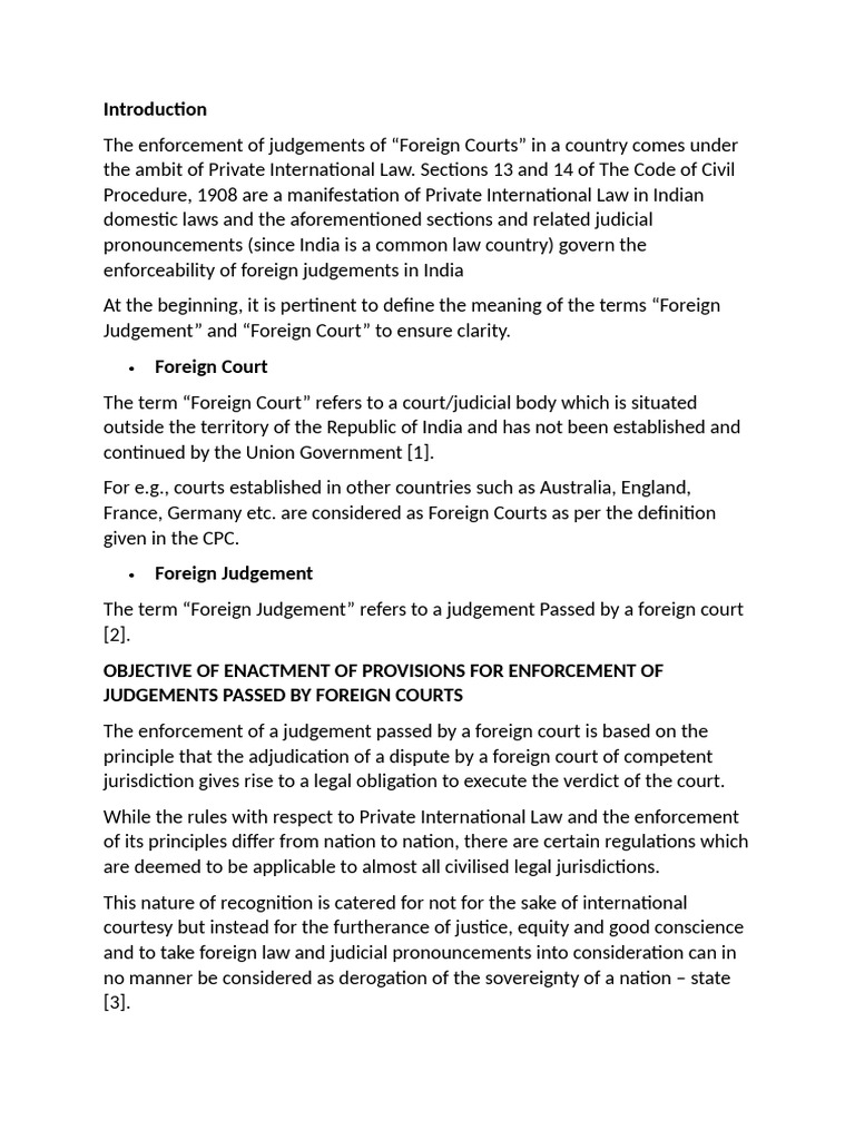 foreign judgement | PDF | Judgment (Law) | Jurisdiction