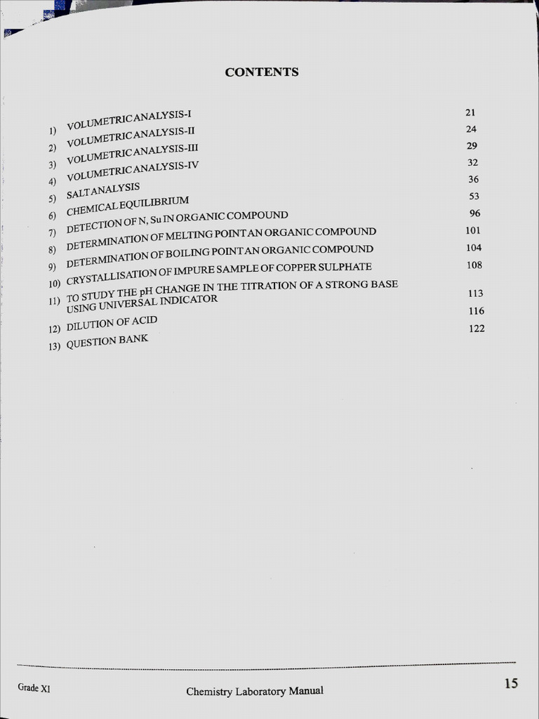 Chemistry Lab Manual | PDF