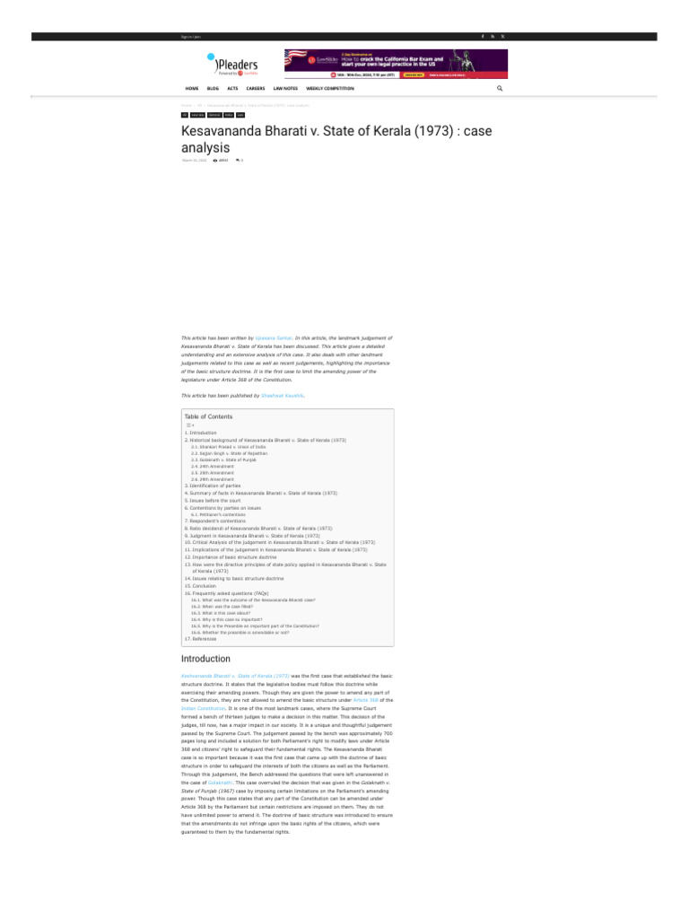 blog-ipleaders-in-kbharatikerala-----text-In-20Kesavananda-20Bharati-20case-2C-20the-provided ...