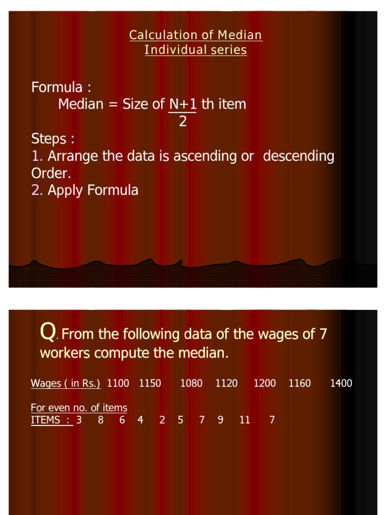 Calculation of Median | PDF
