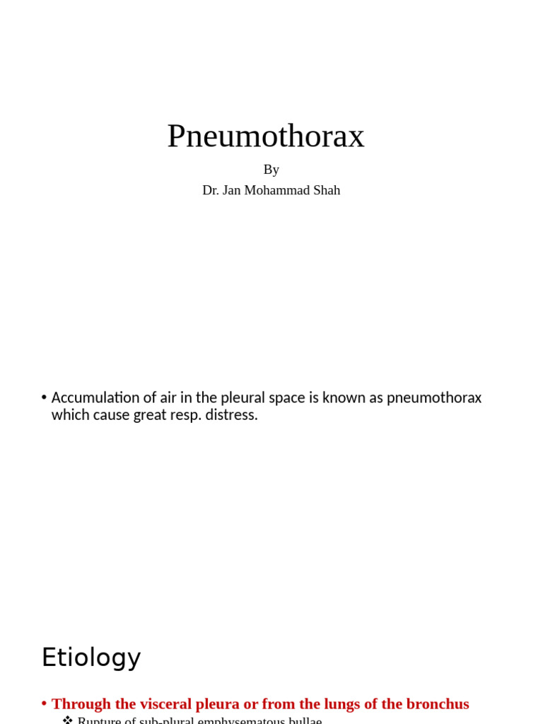 Pneumothorax | PDF