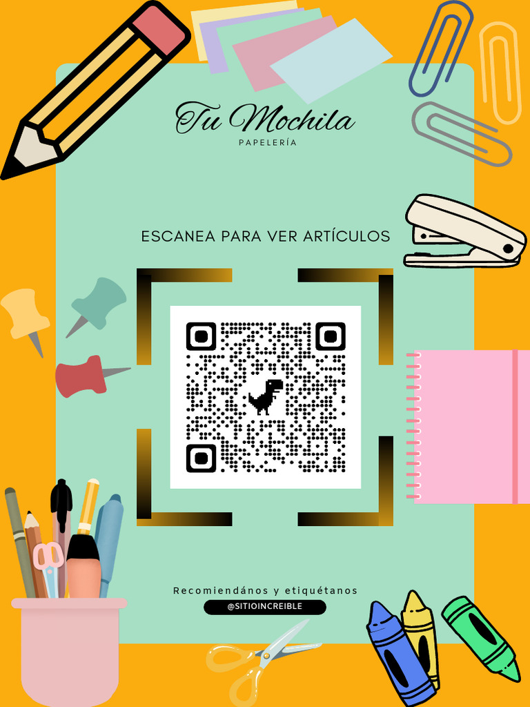 Poster Escanea Código para Ver Menú Restaurante Ilustrativo Blanco y ...