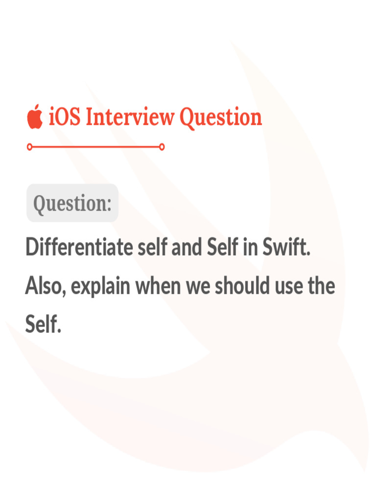 Self vs. self in Swift Explained | PDF