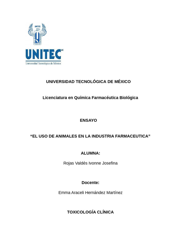 Uso de Animales en Farmacología: Ética y Avances | PDF | Industria ...