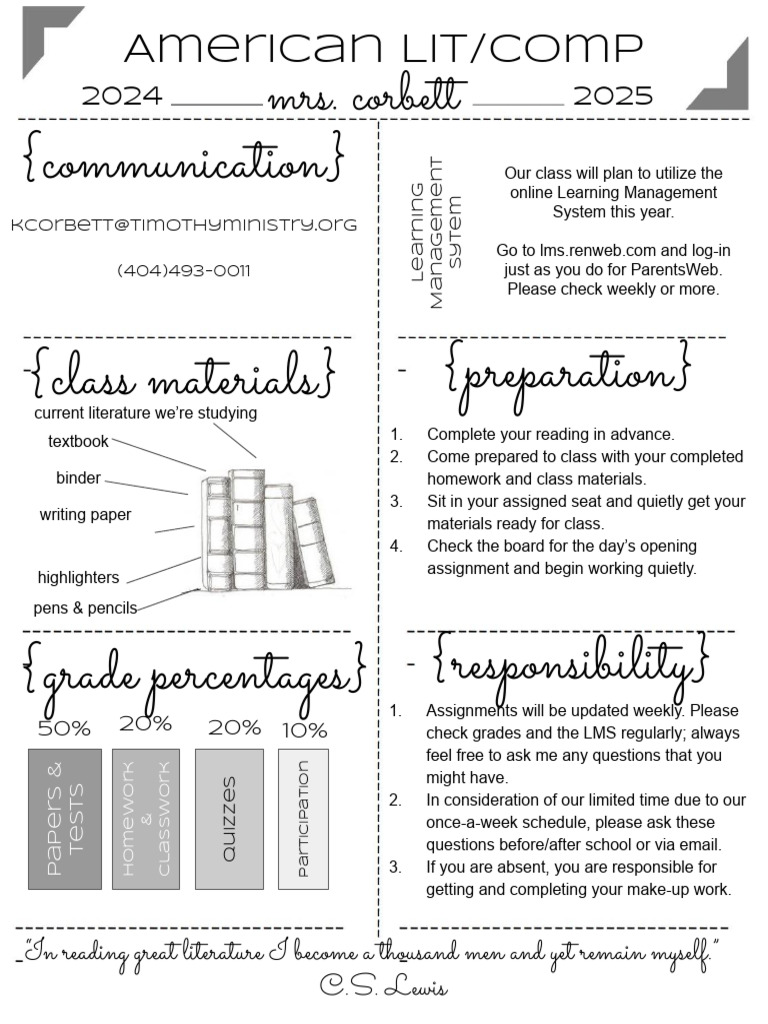 American Lit Syllabus TM Fall 2024 | PDF | Human Communication | Learning