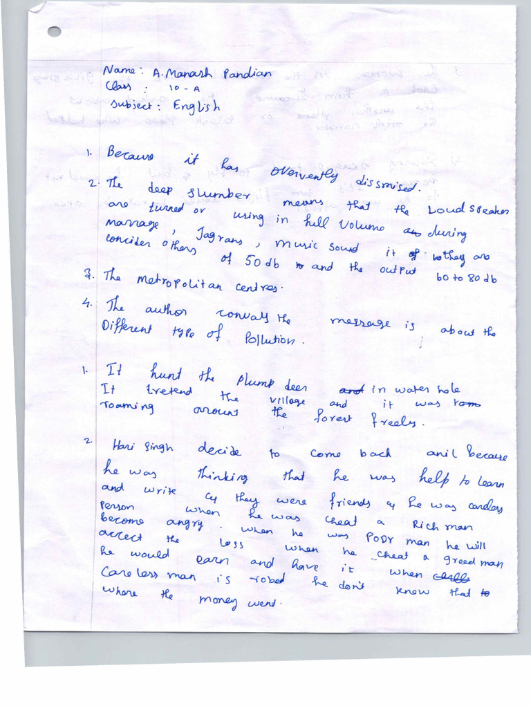 Written Answer Paper Class10 Cbse Physics 1 | PDF