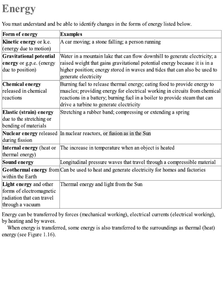 Types of Energy | PDF