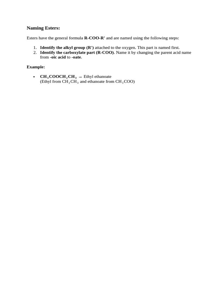 Organic Made Fun Naming Esters Pdf