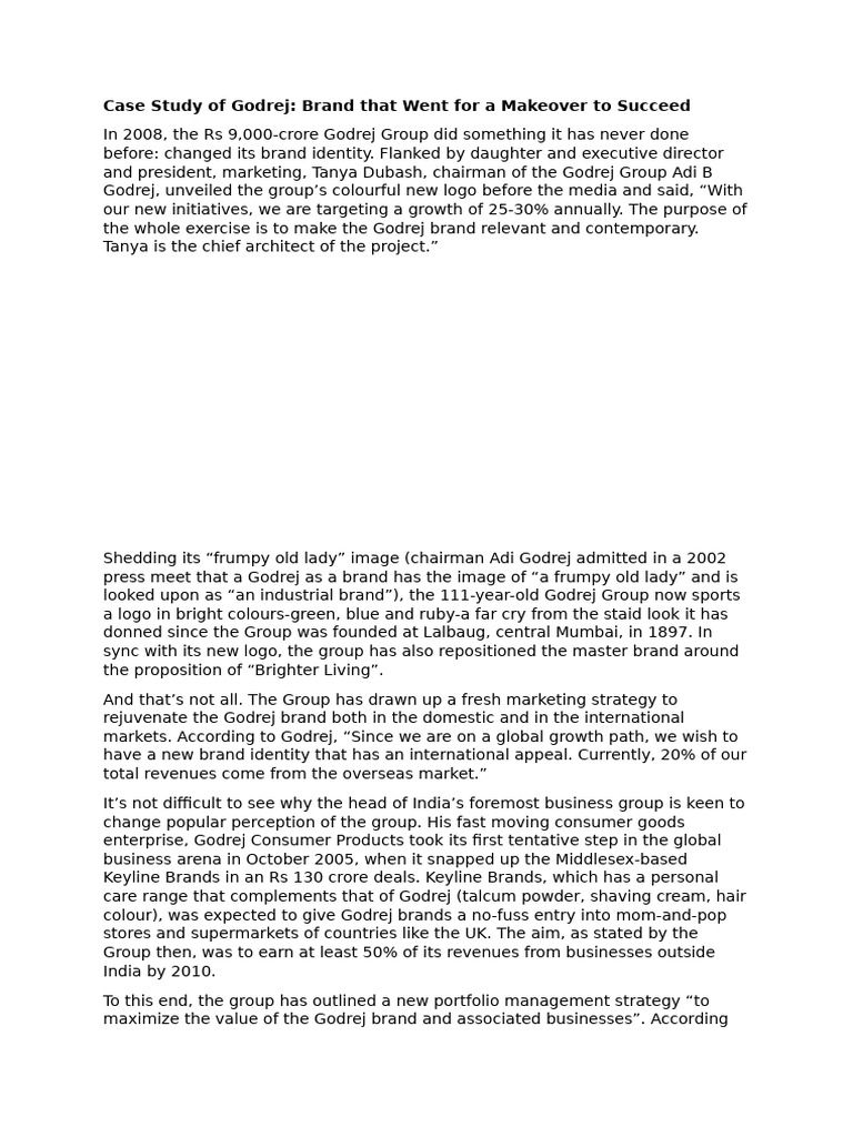 Case Study of Godrej | PDF | Brand | Advertising