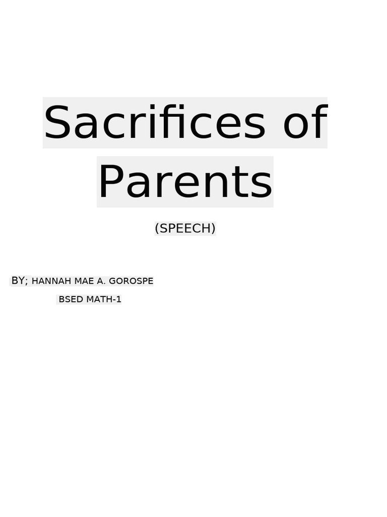 SPEECH-PCOM | PDF | Sacrifice