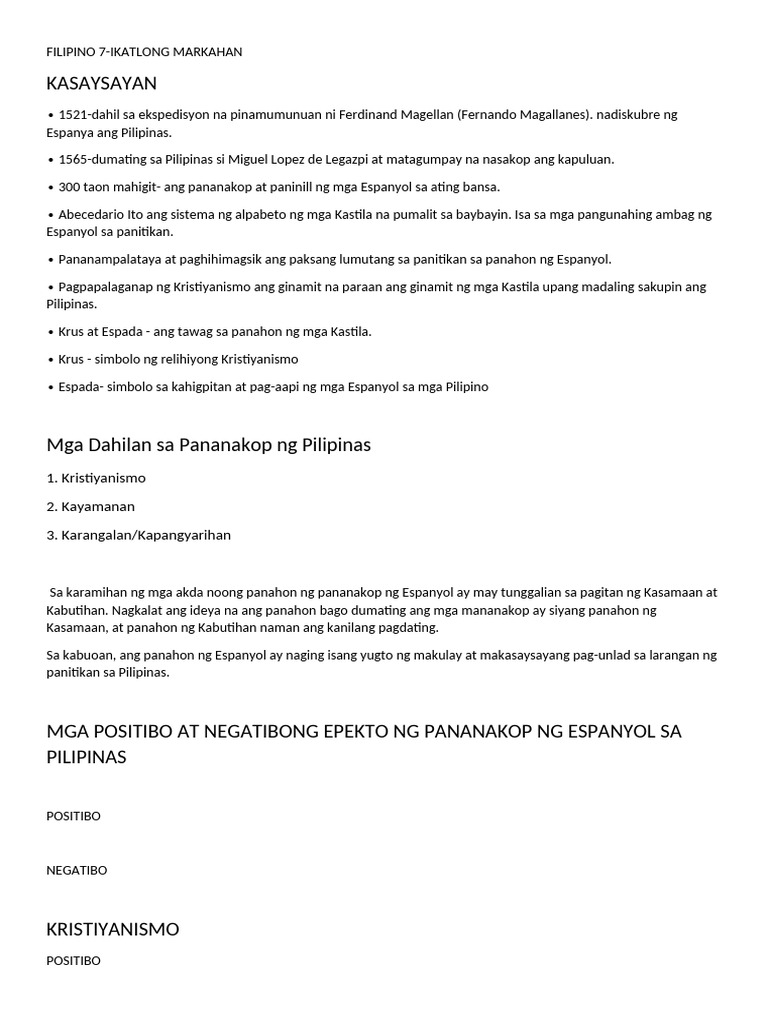 Filipino Notes | PDF