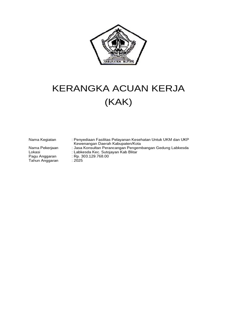 KERANGKA ACUAN KERJA | PDF