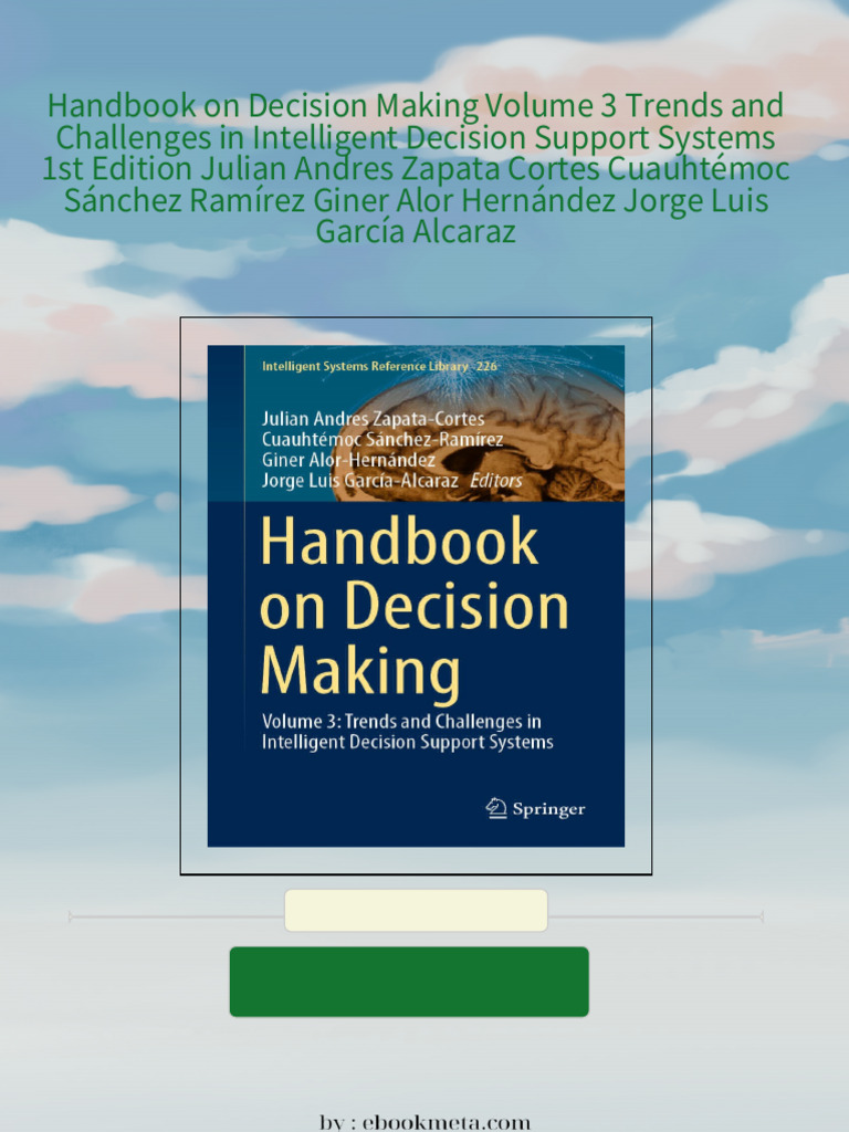 Ebooks Pdf Download Handbook On Decision Making Volume 3 Trends And 8954