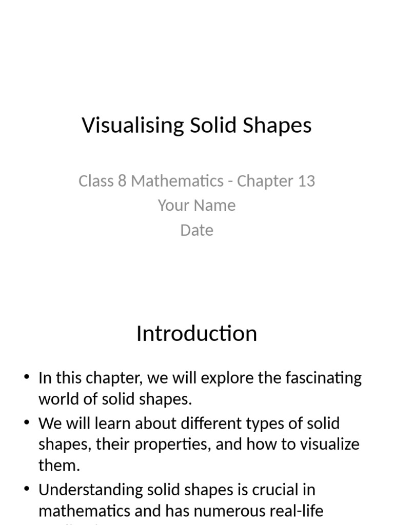 Visualising Solid Shapes Class 8 | PDF | Shape | Tetrahedron