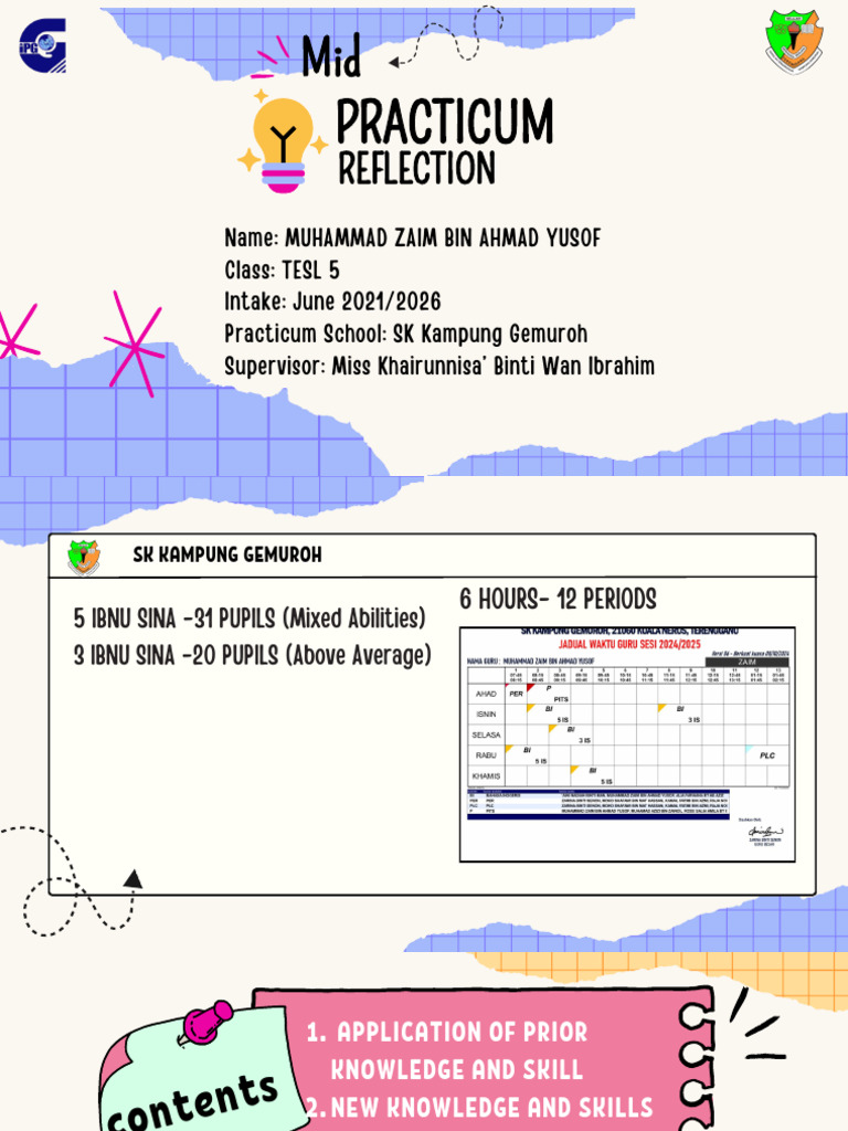Mid Practicum Reflective Slides | PDF | Classroom Management ...
