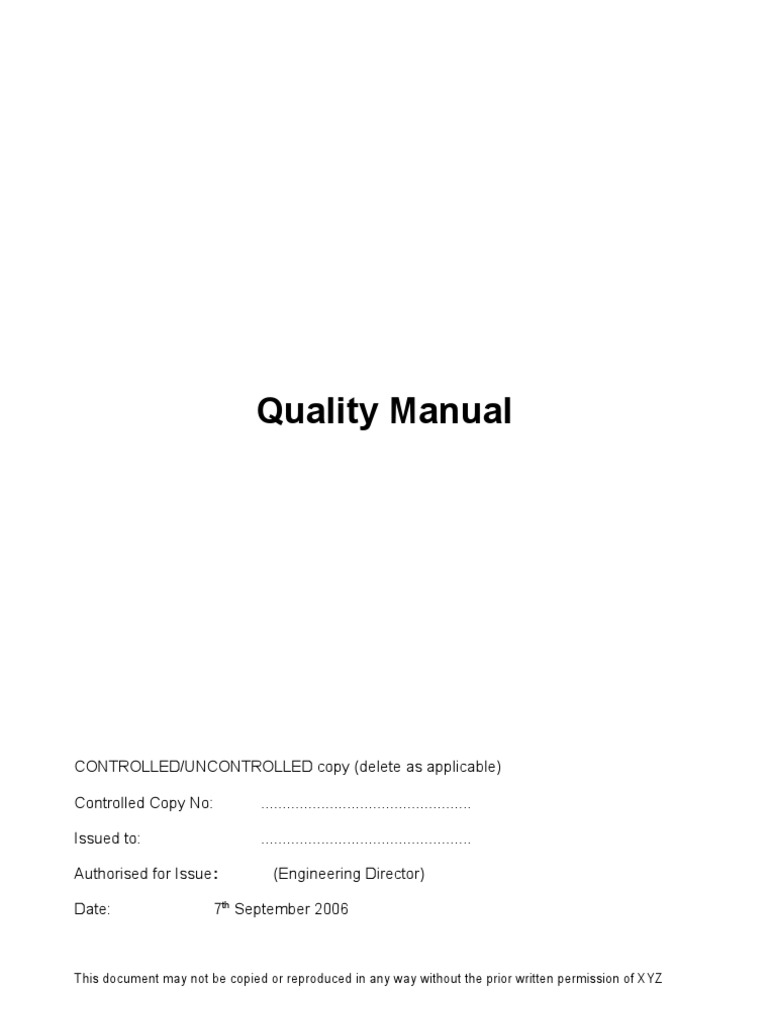 Mini Quality Manual | PDF | Quality Management System | Quality Management
