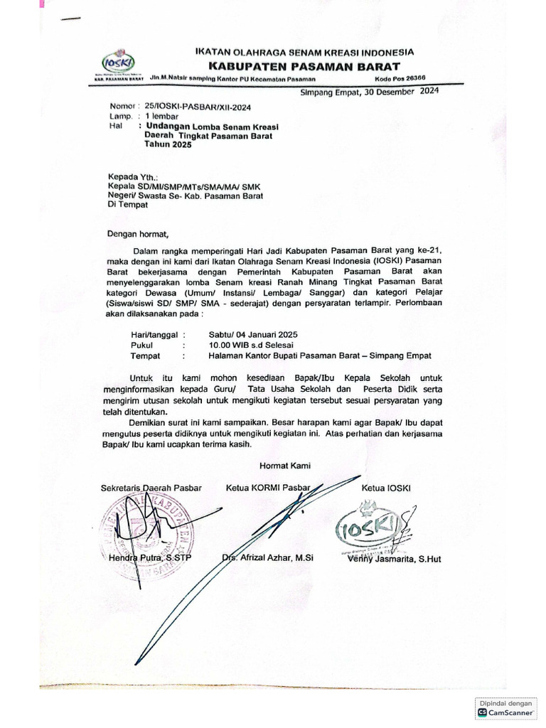 Undangan Senam Sekolah | PDF