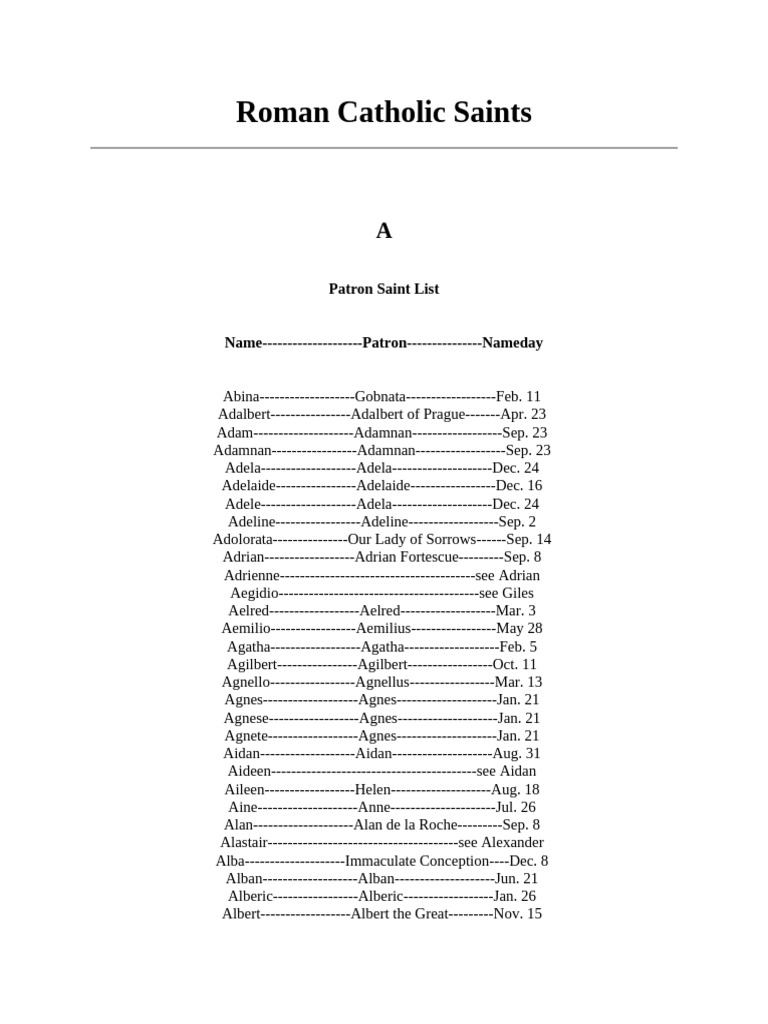 Roman Catholic Saints | PDF