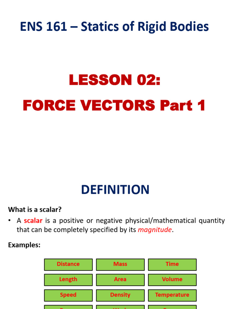 ENS 161 Lesson 2 - Force Vectors Part 1 | PDF | Euclidean Vector | Mathematics