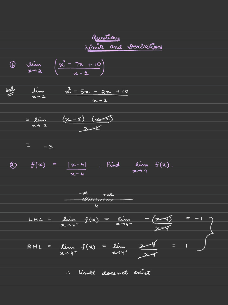 Limits Questions | PDF
