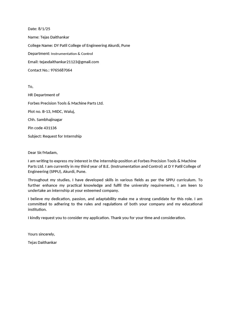 Approach Letter | PDF