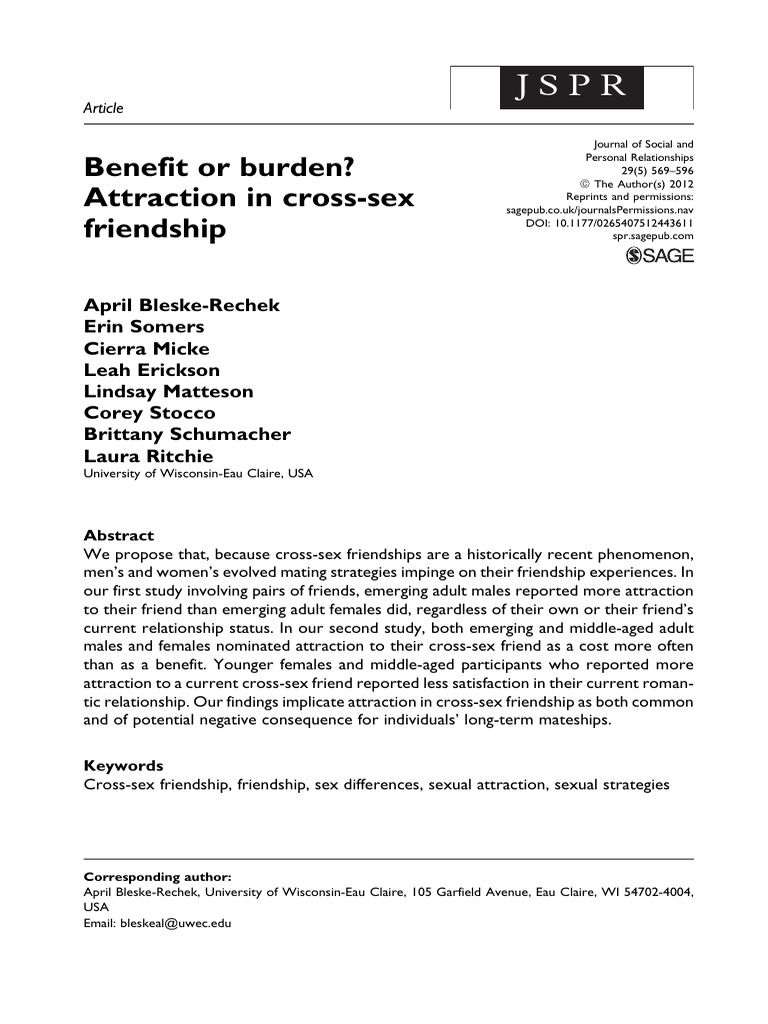 Bleske-Rechek Et Al. 2012 Benefit or Burden | PDF | Evolution | Sexuality