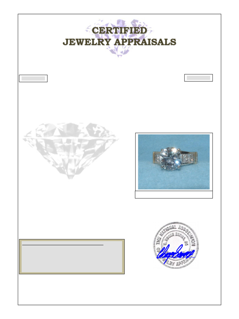 sample-appraisal | PDF | Jewellery Components | Gemstone