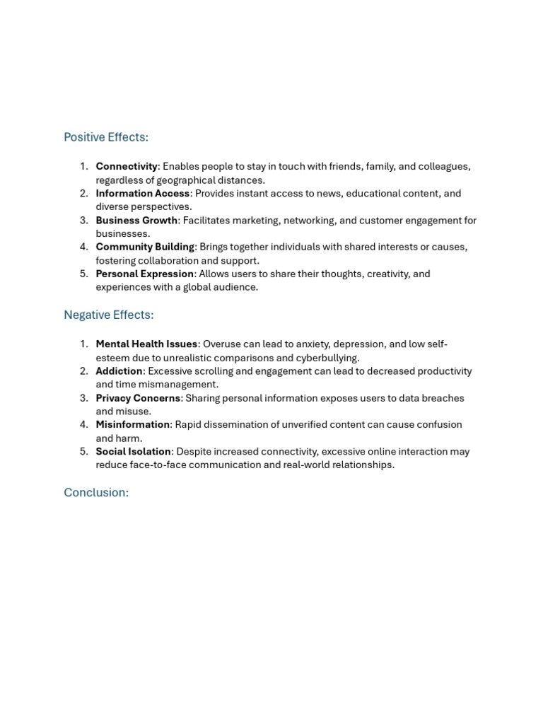 Social Media Effects ZIM | PDF