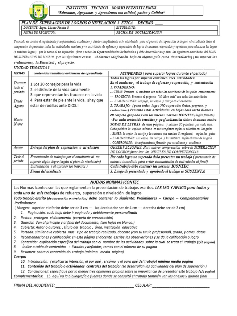 Guias de Etica Decimo Periodo 3 Instec (1) | PDF | Aprendizaje | Las emociones
