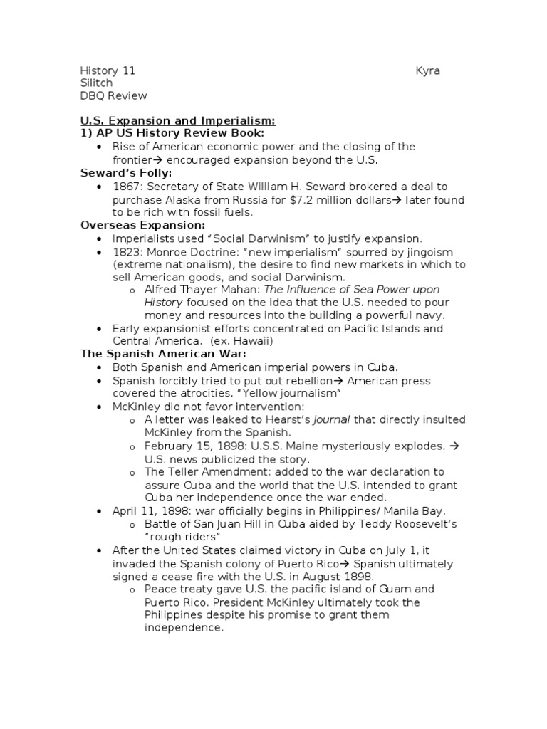 DBQ Expansion Review | Download Free PDF | Theodore Roosevelt | Imperialism