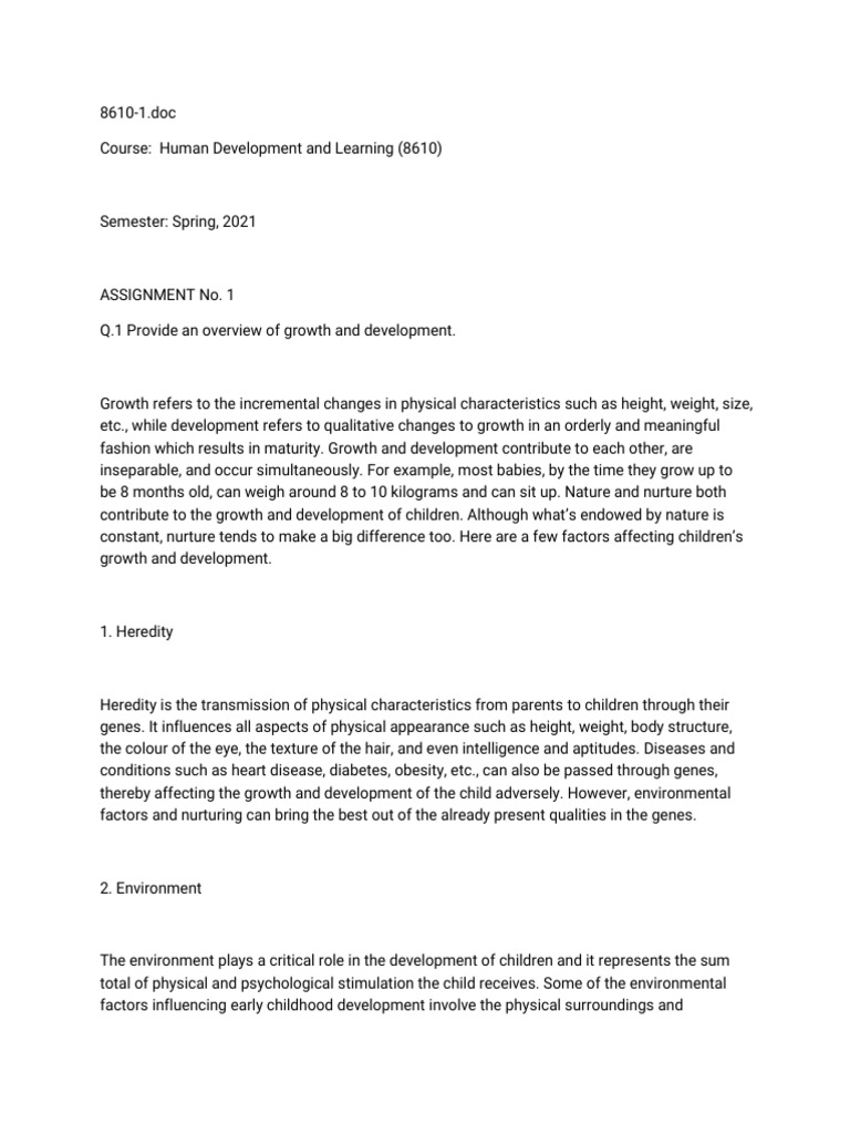 8610-1-2021.doc-WPS Office | PDF | Child Development | Genetics